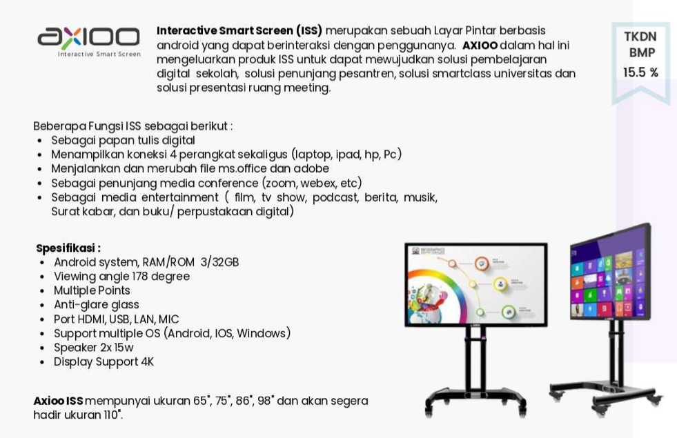 Axioo Interactive Smart Screen - CV Adhi Selaras Sukses (ASESE)